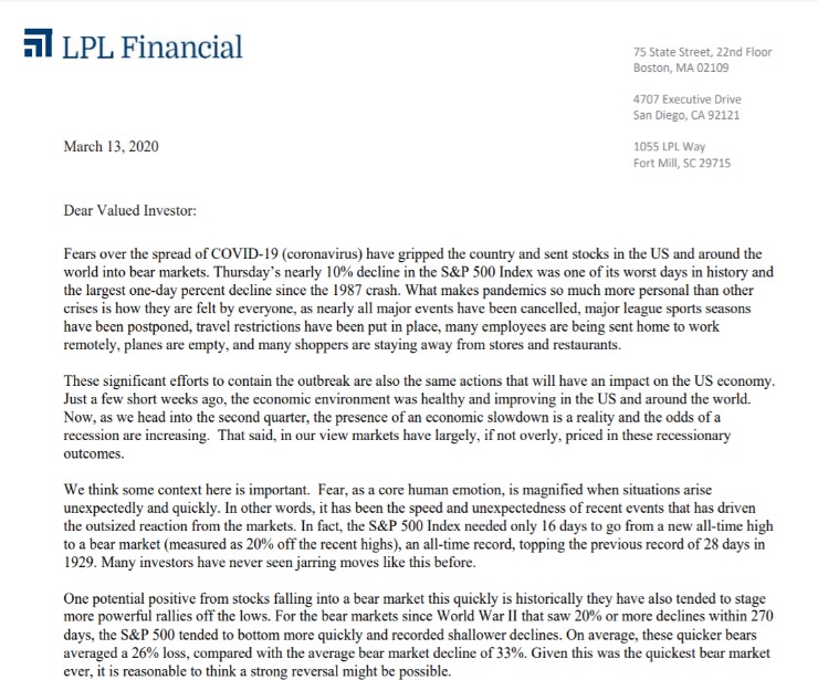 Client Letter | Managing Volatility | March 13, 2020 - Romero Wealth ...