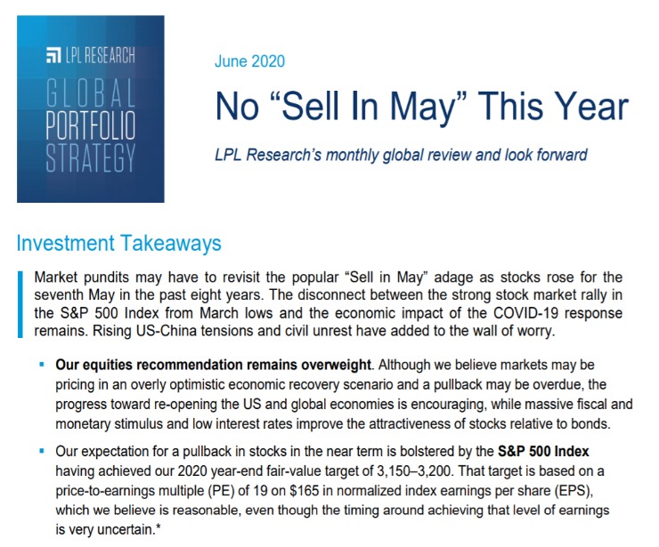 Global Portfolio Strategy | June 9, 2020 - Romero Wealth Management