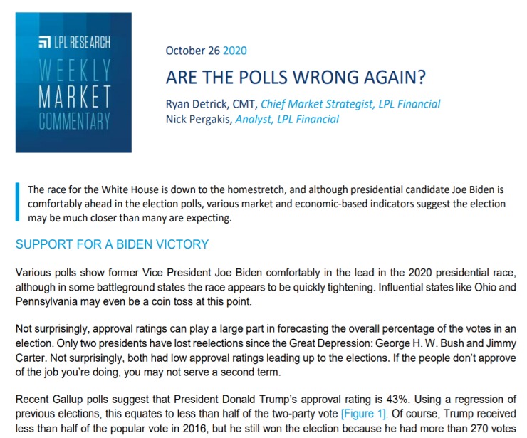 Are the Polls Wrong Again? | Weekly Market Commentary | October 26 ...